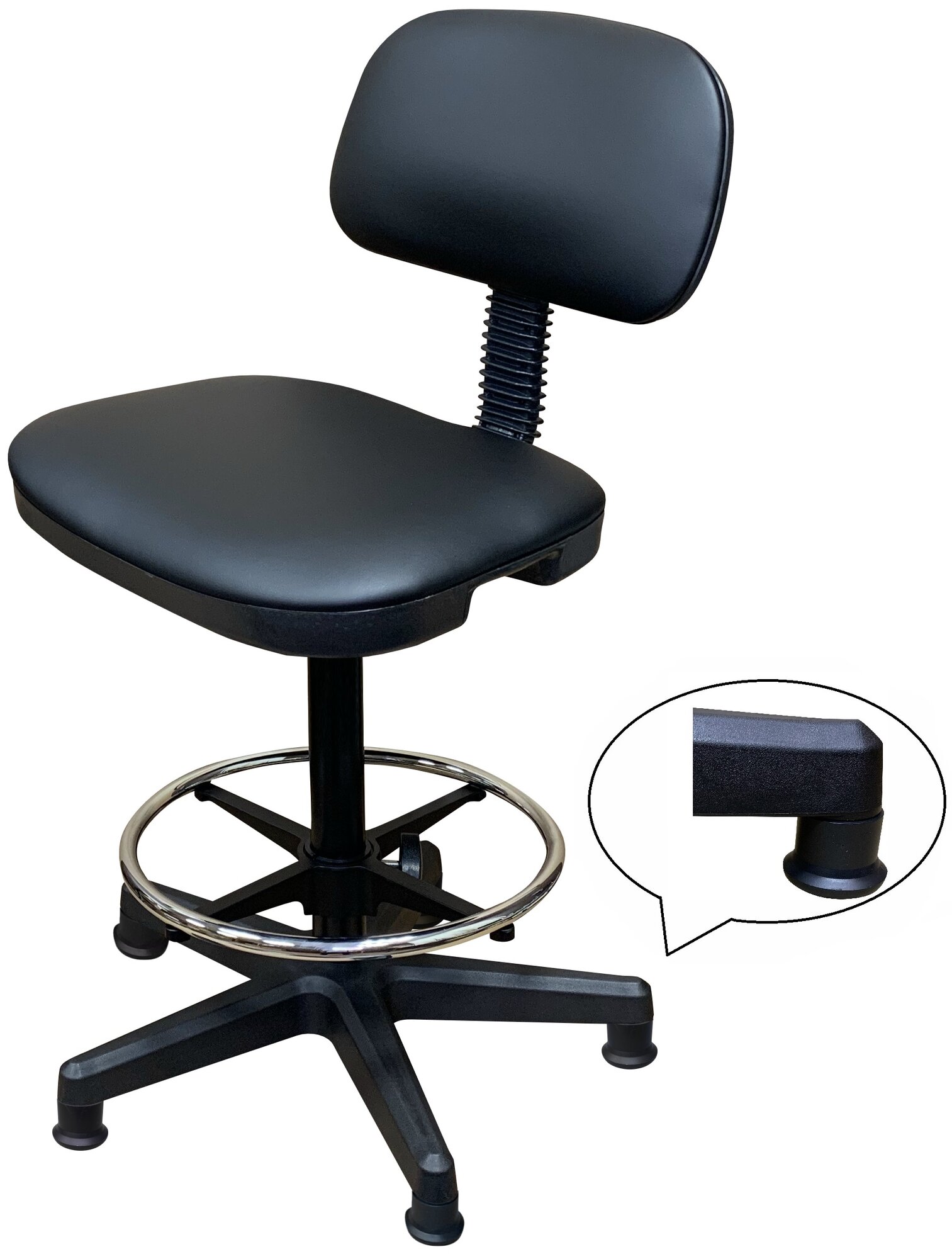 Высокий стул мастера Madeira L Extra со спинкой и с опорой для ног, белый