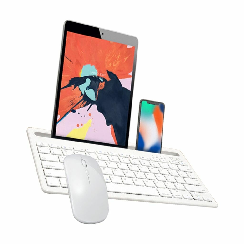 Аксессуары для клавиатуры и мыши, Подставка для планшета с Bluetooth, двуканальная, беспроводная клавиатура и мышь для бизнеса - белый, 1 комплект