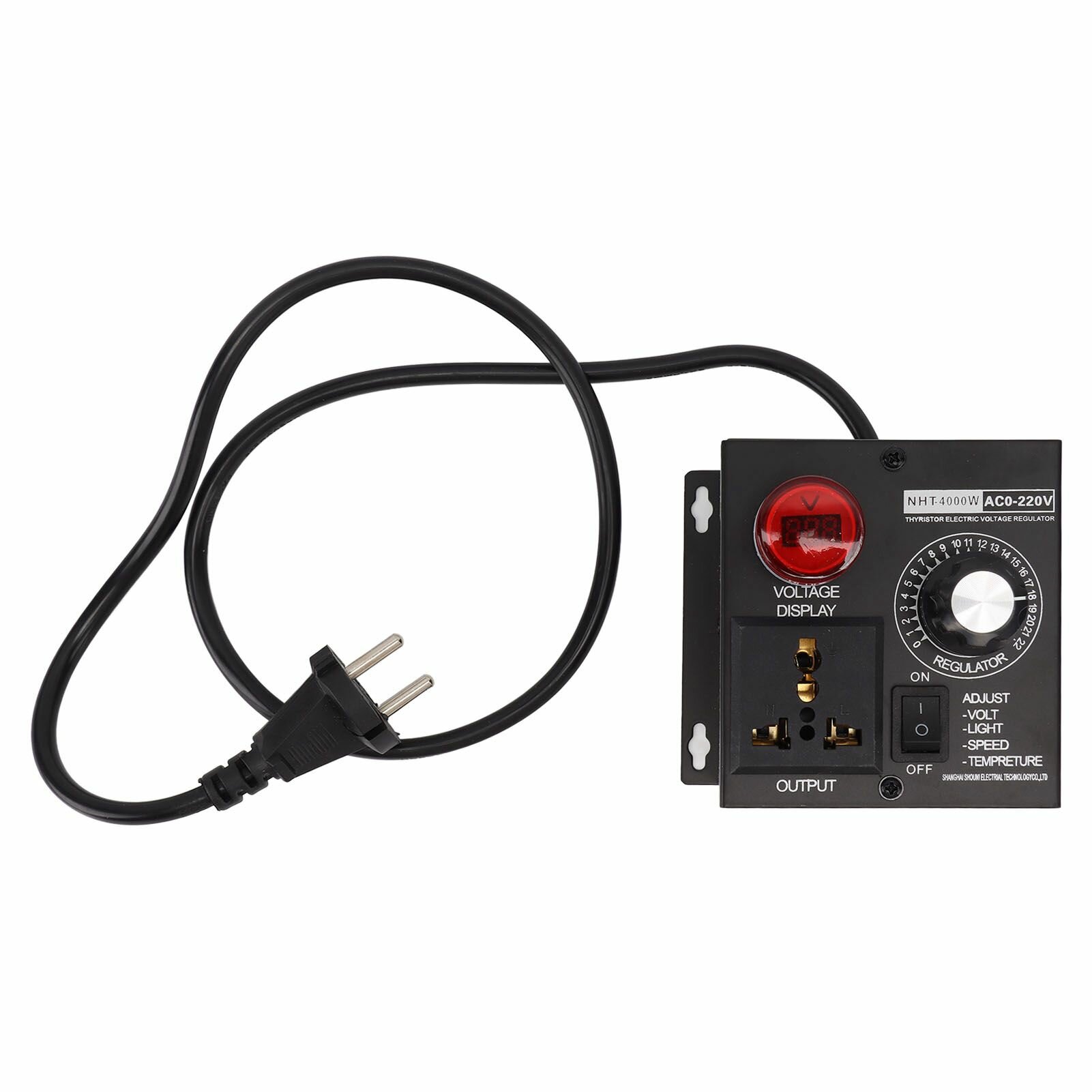Электронный регулятор напряжения SCR 4000 Вт, регулятор скорости двигателя, диммер, термостат, широкое напряжение, 100 220 В, вилка европейского стандарта