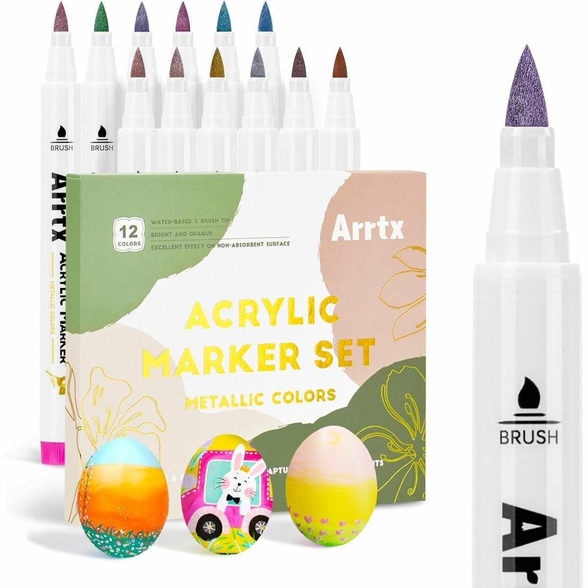Arrtx Набор кистей для рисования Круглая № 13, 24 шт.