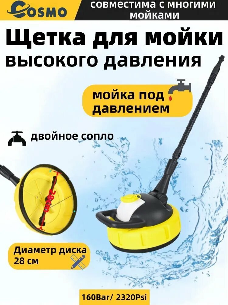 Щетка для мойки высокого давления, плитки, брусчатки, домашнего пола, совместима с многими мойками. Z