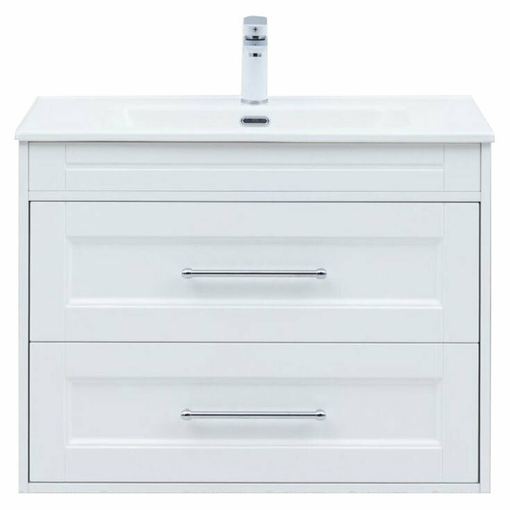 Тумба с раковиной Aquanet Бостон New 80 345366 белый сатин