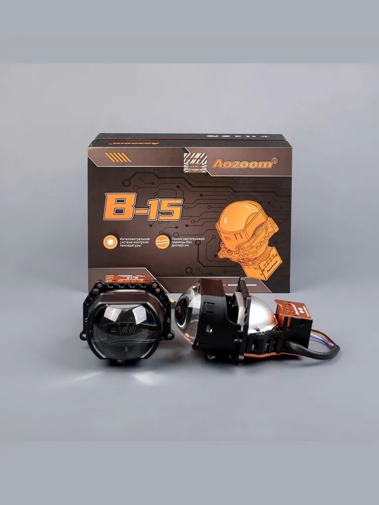 Би лед линзы 3 дюйма Aozoom B15, 5500K 12V, светодиодные 61/77W, ближний/дальний, яркий белый свет, замена штатных