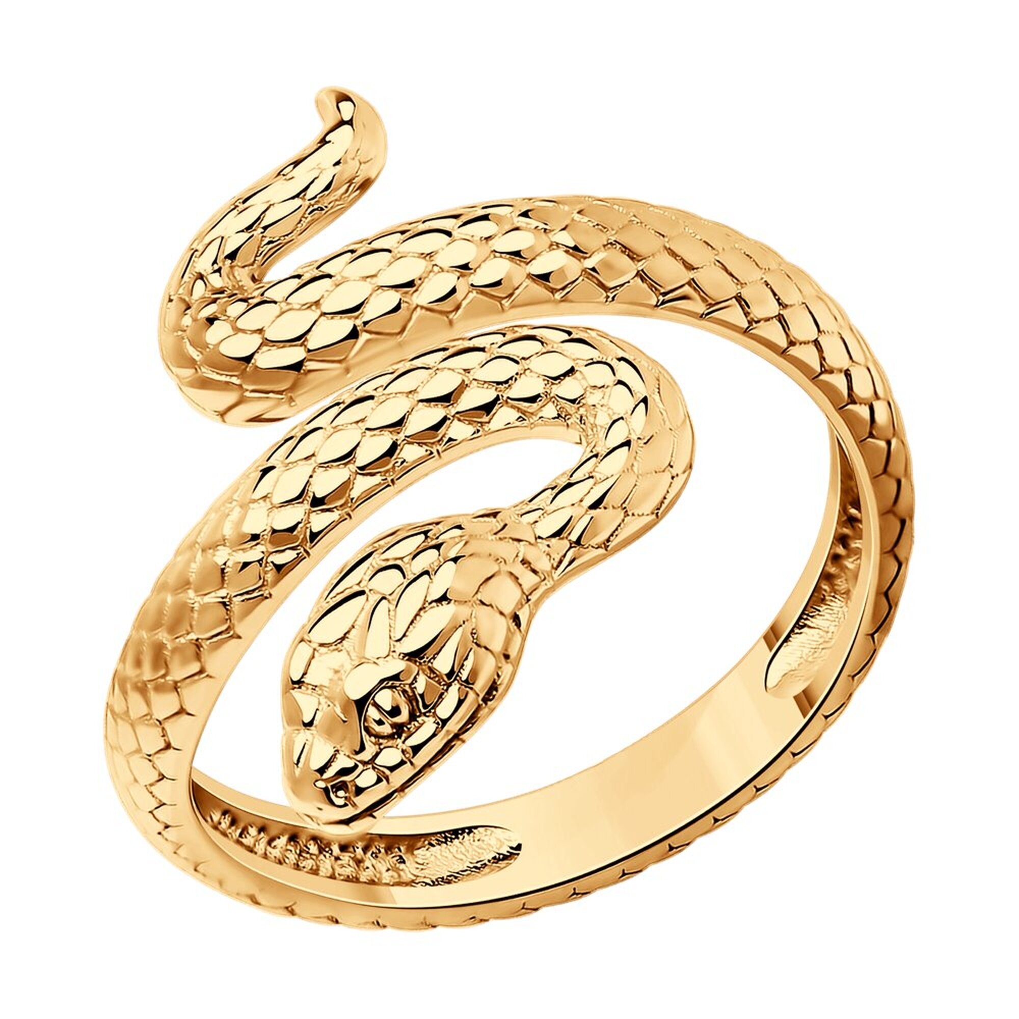 Кольцо, серебро, 925 проба, золочение