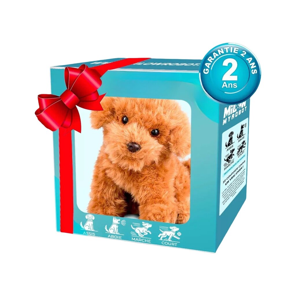 Короткая плюшевая кукла My robot puppy (тип батарейки)