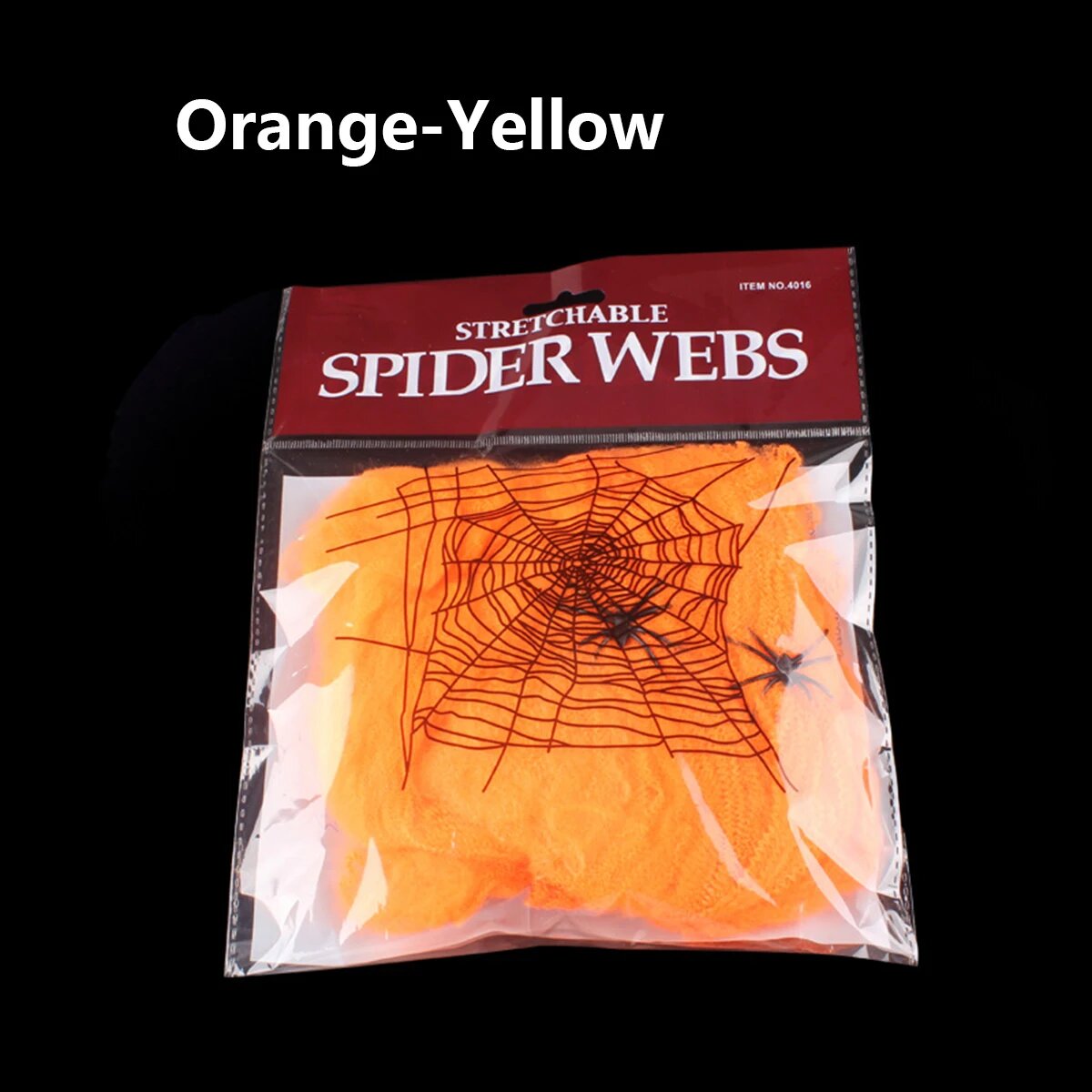 Хлопковая искусственная паутина с пауками на Хэллоуин Orange