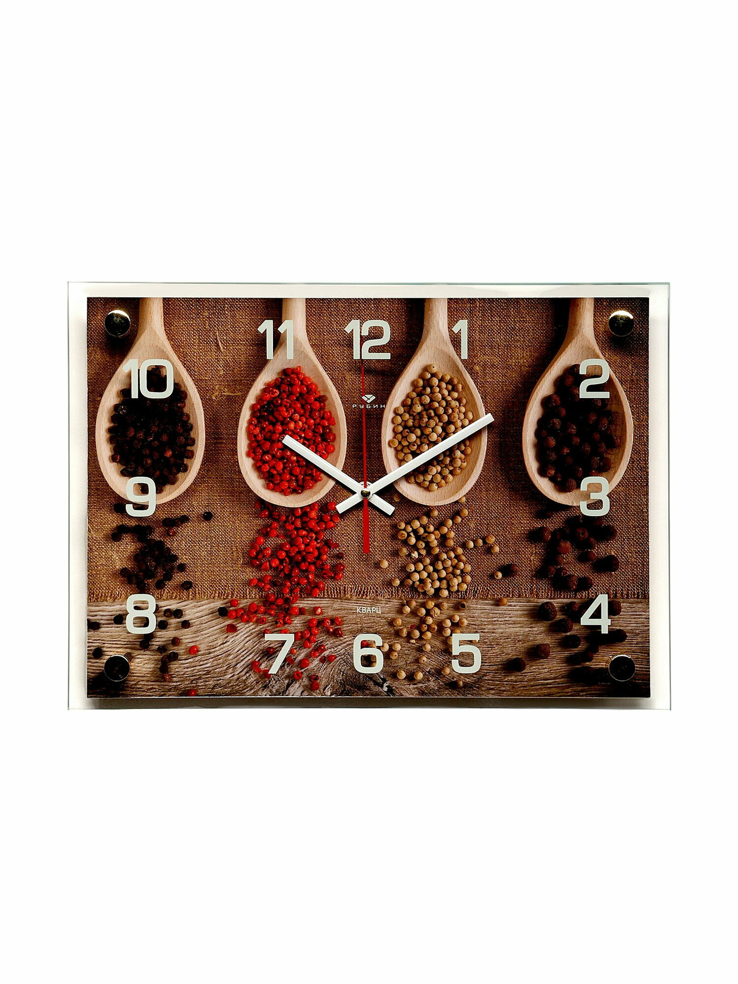 Часы настенные: Кухня, "Специи", бесшумные, 25x35 см, тип механизма: кварцевый