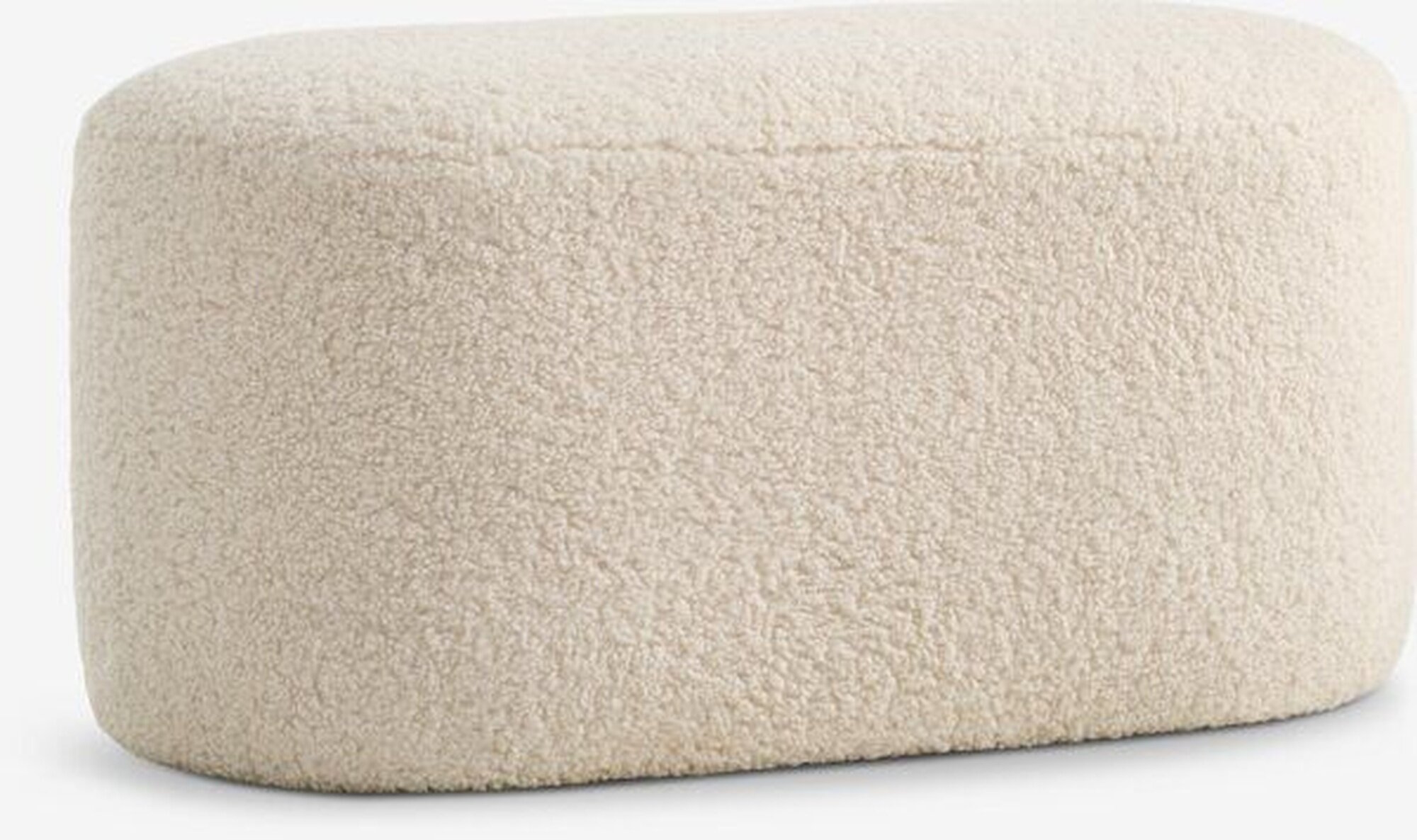 Пуф Jysk "OREBO", плюшевая ткань, размер 84 х 45 х 40 см, белый