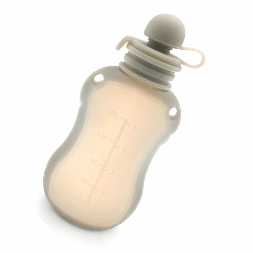 Многоразовый силиконовый пакет для хранения детского питания, Серый