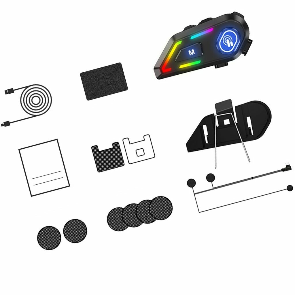 Беспроводные наушники для мотошлемов с RGB-подсветкой