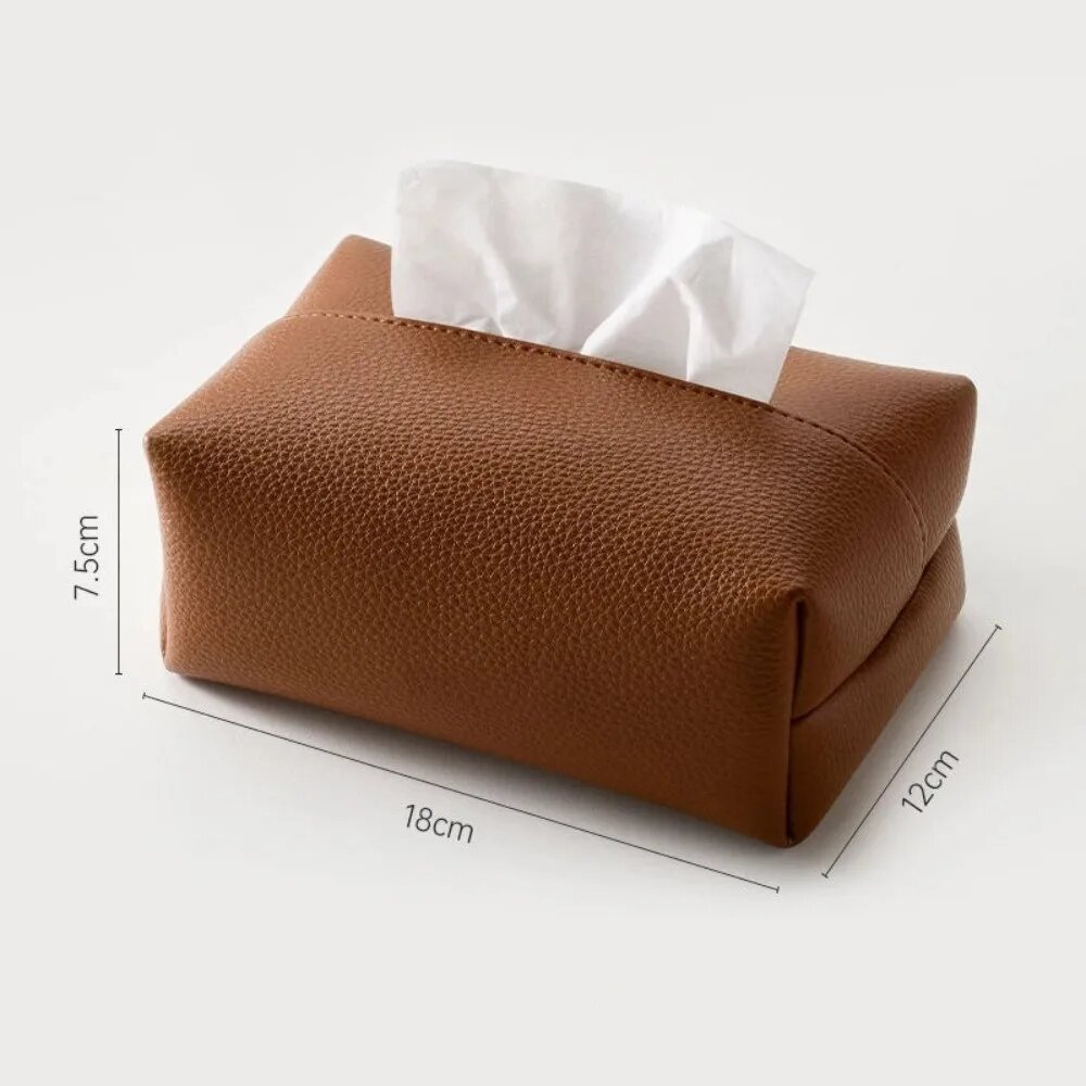 Коробка для салфеток Brown из искусственной кожи