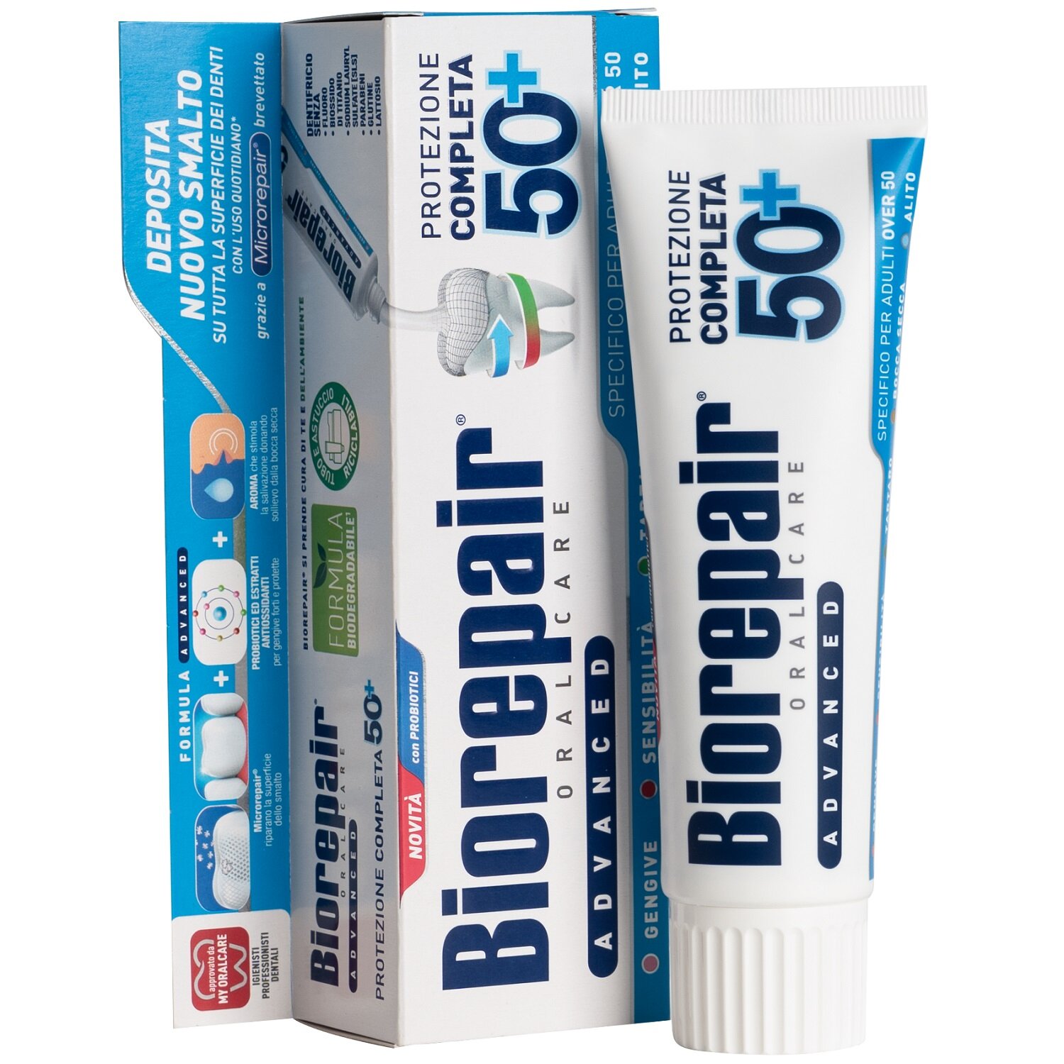 Зубная паста Biorepair Protezione Completa 50+ / Биорепейр Максимальная защита после 50 лет