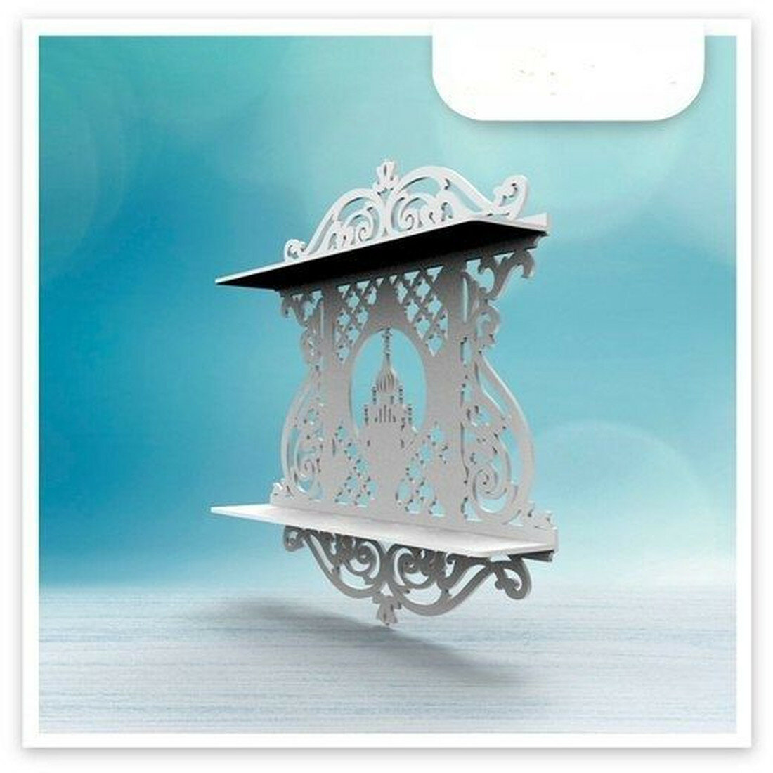 Иконостас Ais Laser, полка для икон, божница, из дерева, настенная, белый