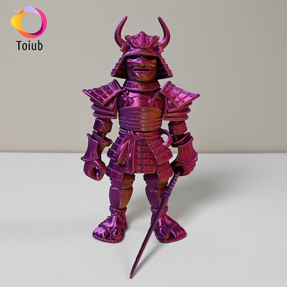 Фигурка самурая с 3D-принтом и мечами, Домашний декор, фиолетовый, 1 шт