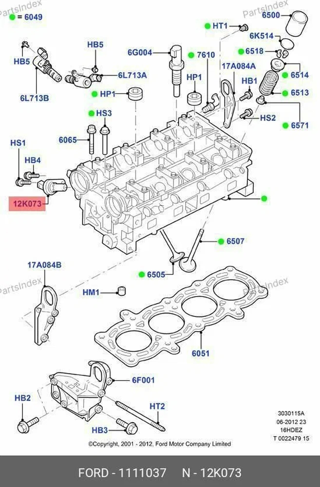 Датчик положения распредвала FORD 1111037