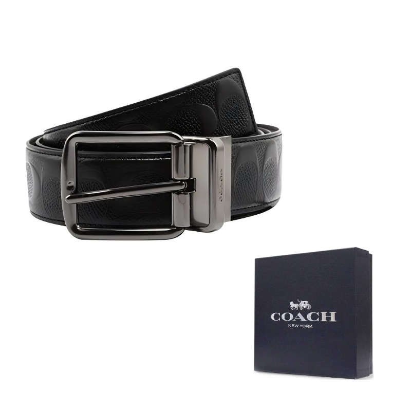 COACH Ремень из коровьей кожи мужской черный ширина 3,8 см 120