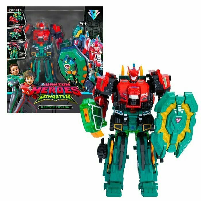Диностер. Мега-трансформер 4-в-1 Раптор Кайрон Dinoster 43731
