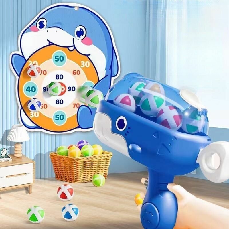 Детские игрушки на открытом воздухе1 мишень + 1 крюк + 6 липких шариков + 1 пусковая установка для шариков