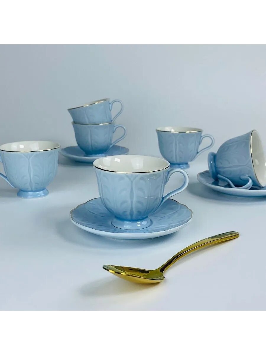Кофейный набор на 6 персон 12 предметов Lenardi 95 мл фарфор
