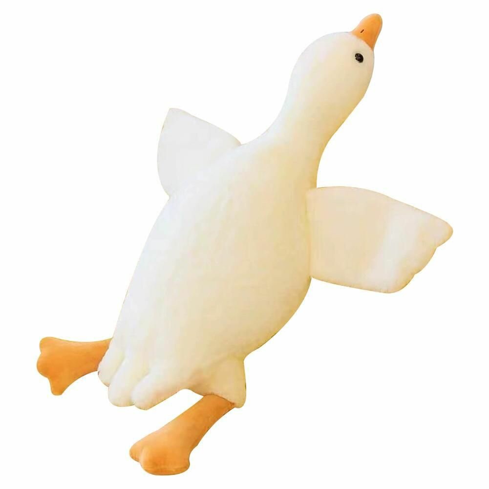 Большая мягкая игрушка Гусь 50 см / Подушка-обнимашка / Гигантский белый гусь-обнимусь