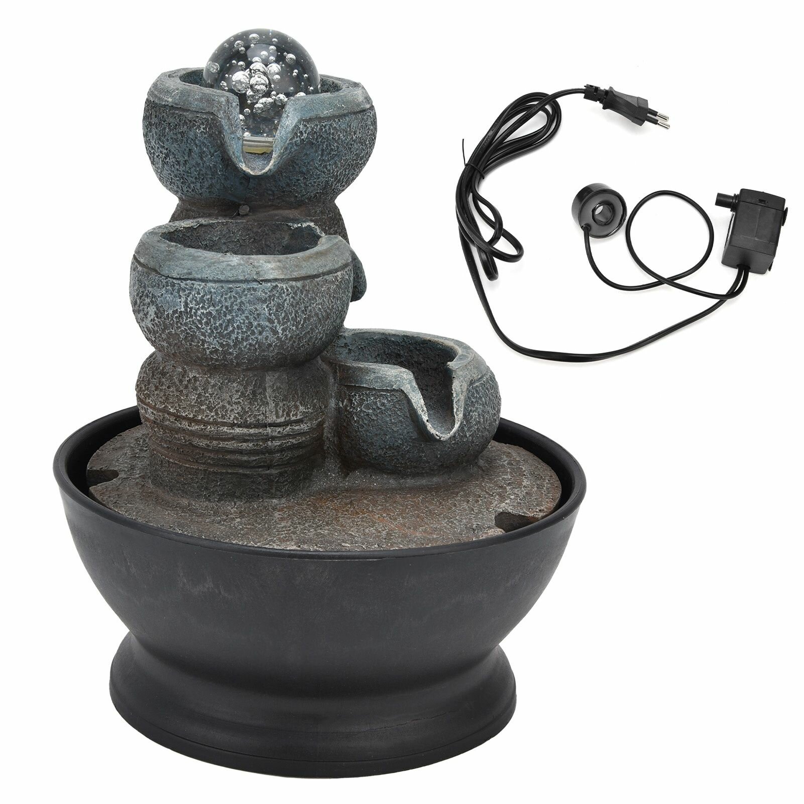 Декоративный фонтан в виде шара с цветной подсветкой, EU вилка 220-240В для офисного интерьера