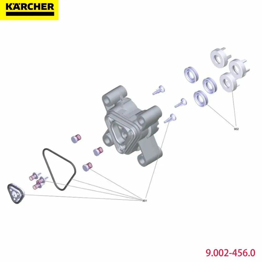 Комплект запасных частей помпы Alu FC RIC, K3-K5, Karcher (арт. 9.002-456.0)