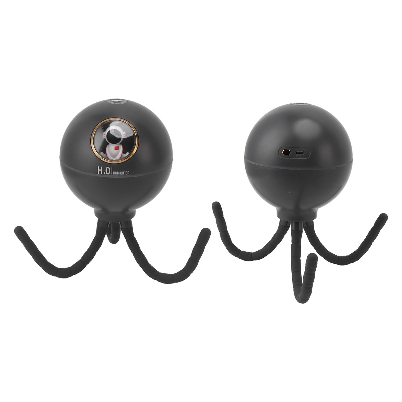 Космический капсульный увлажнитель с дизайном осьминога, перезаряжаемый через USB ультразвуковой увлажнитель воздуха 400 мл, мини-увлажнитель воздуха для астронавтов