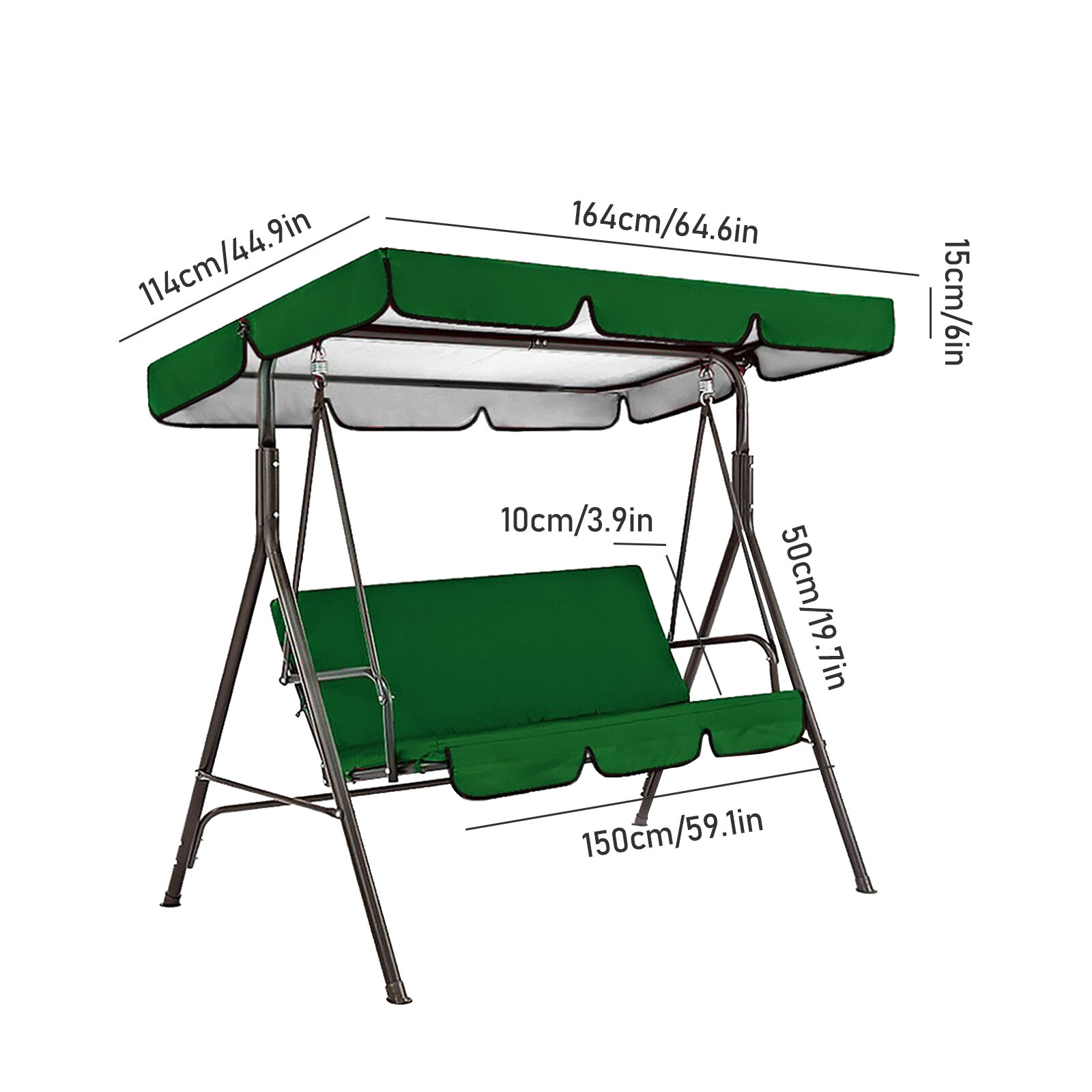 Навес для качели из 190Т Оксфордской ткани, водонепроницаемый навес для качели, зеленый