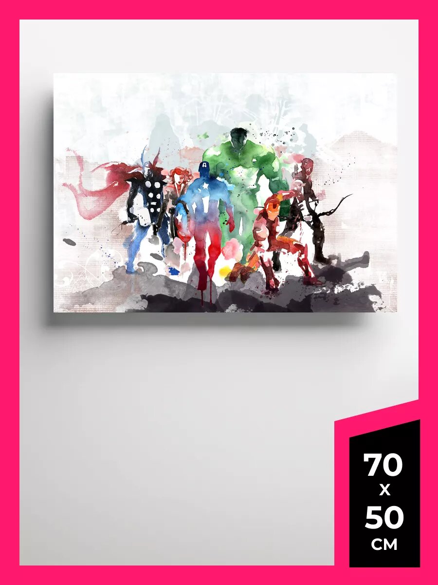 Плакат Марвел все супер герои Marvel Мстители