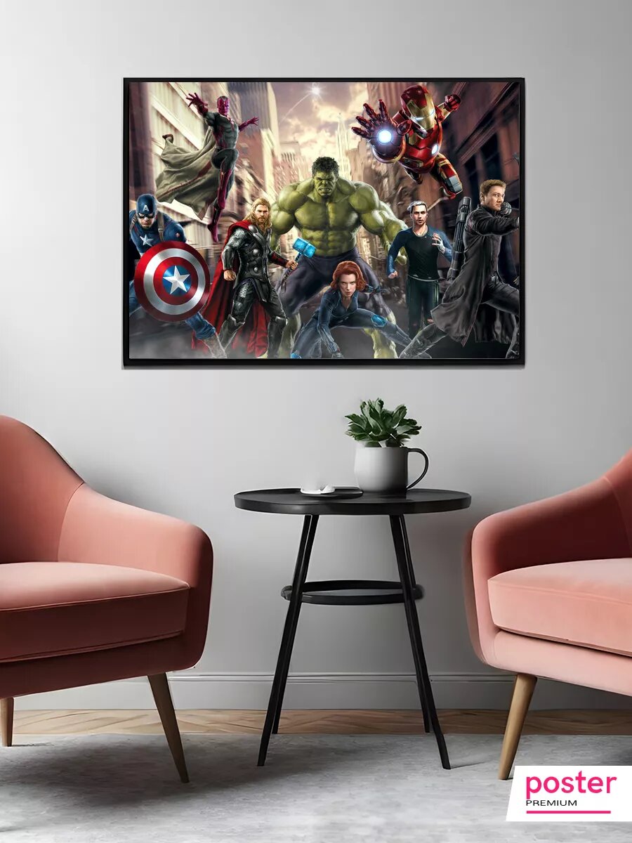 Плакат Марвел все супер герои Marvel Мстители — фото 1