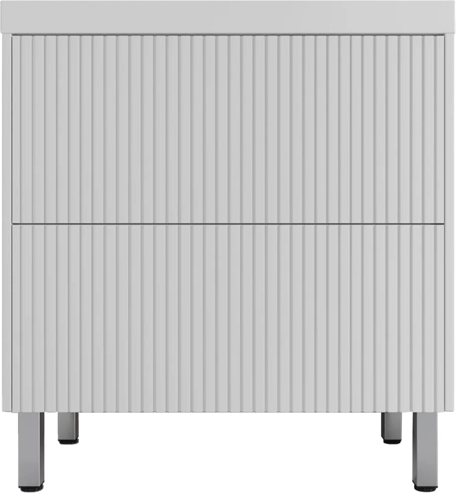 Тумба с раковиной Style Line Стокгольм 80 напольная, 80,2 см, белая, матовая, из МДФ, с ящиками, раковина для ванной, из искусственного камня, прямоугольная