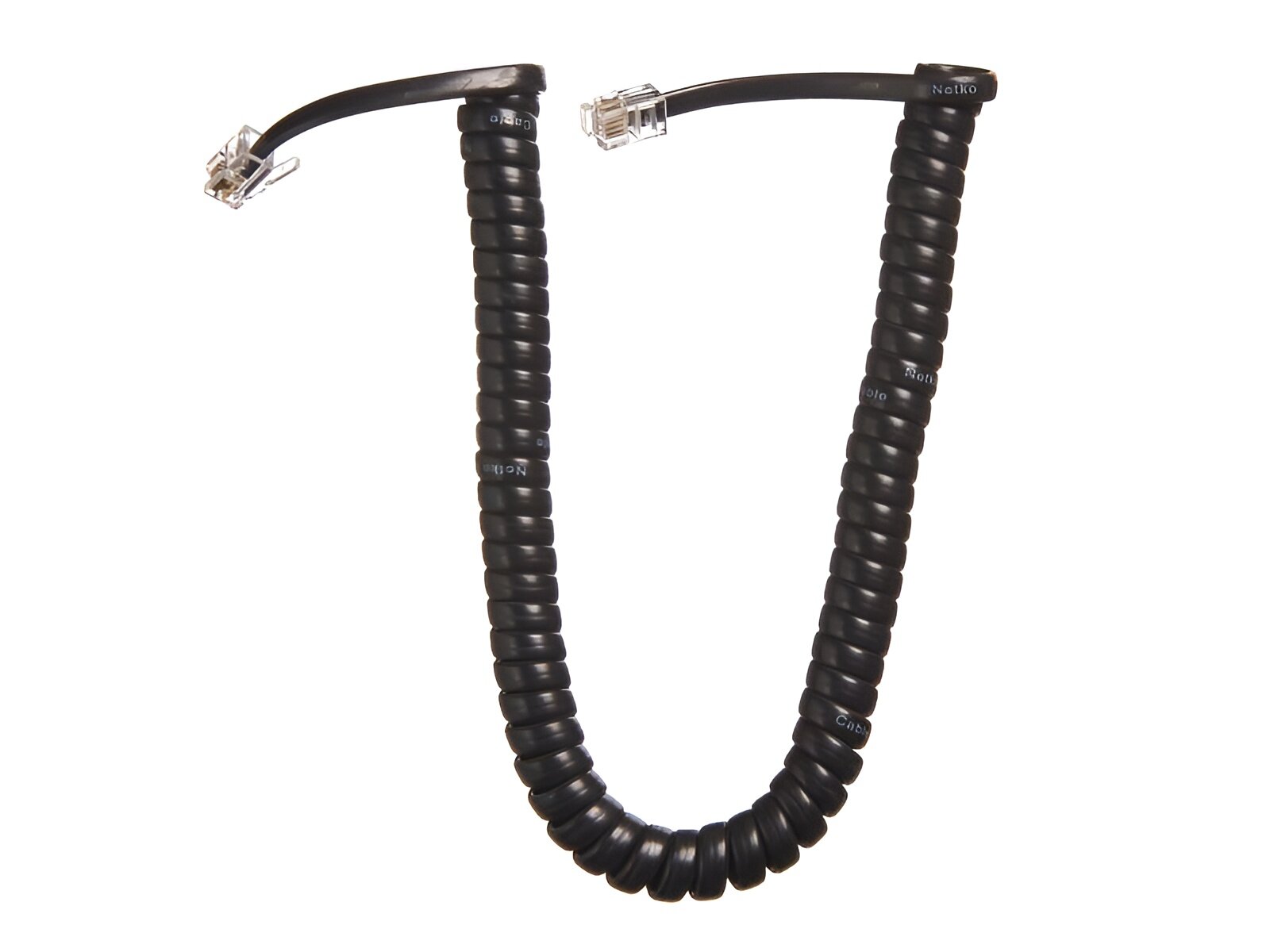 Шнур телефонный к трубке 2,5м витой черный Netko, телефонный кабель