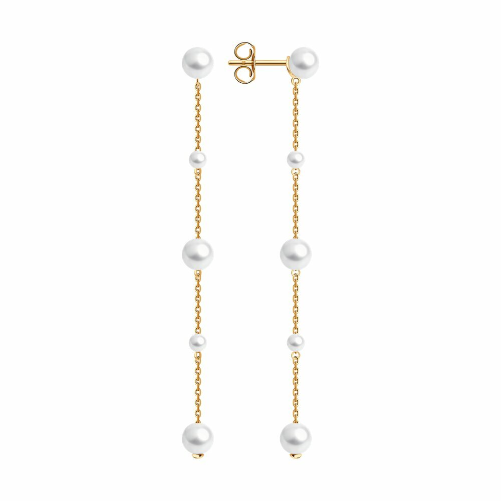 Серьги, красное золото, 585 проба