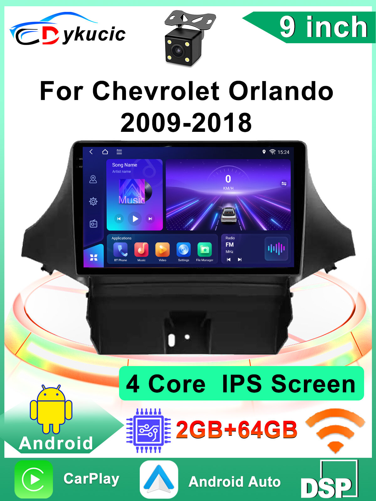 Магнитола для Chevrolet Orlando 2009-2018,4 ядерный процессор, Wifi, андроид штатная автомагнитола