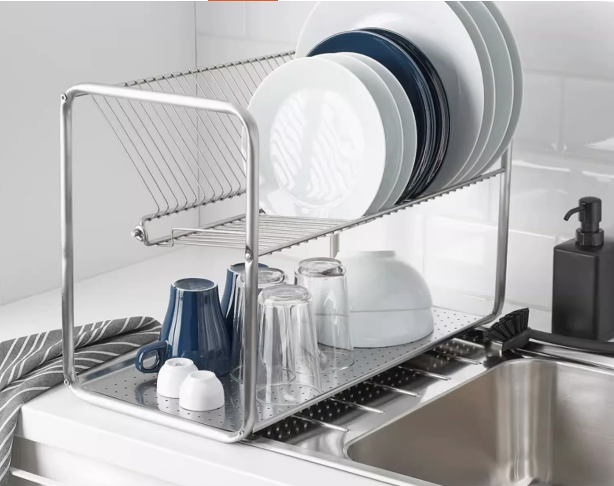 IKEA ORDNING Огнин, фильтр для сушки посуды, нержавеющая сталь, 50x27x36 см