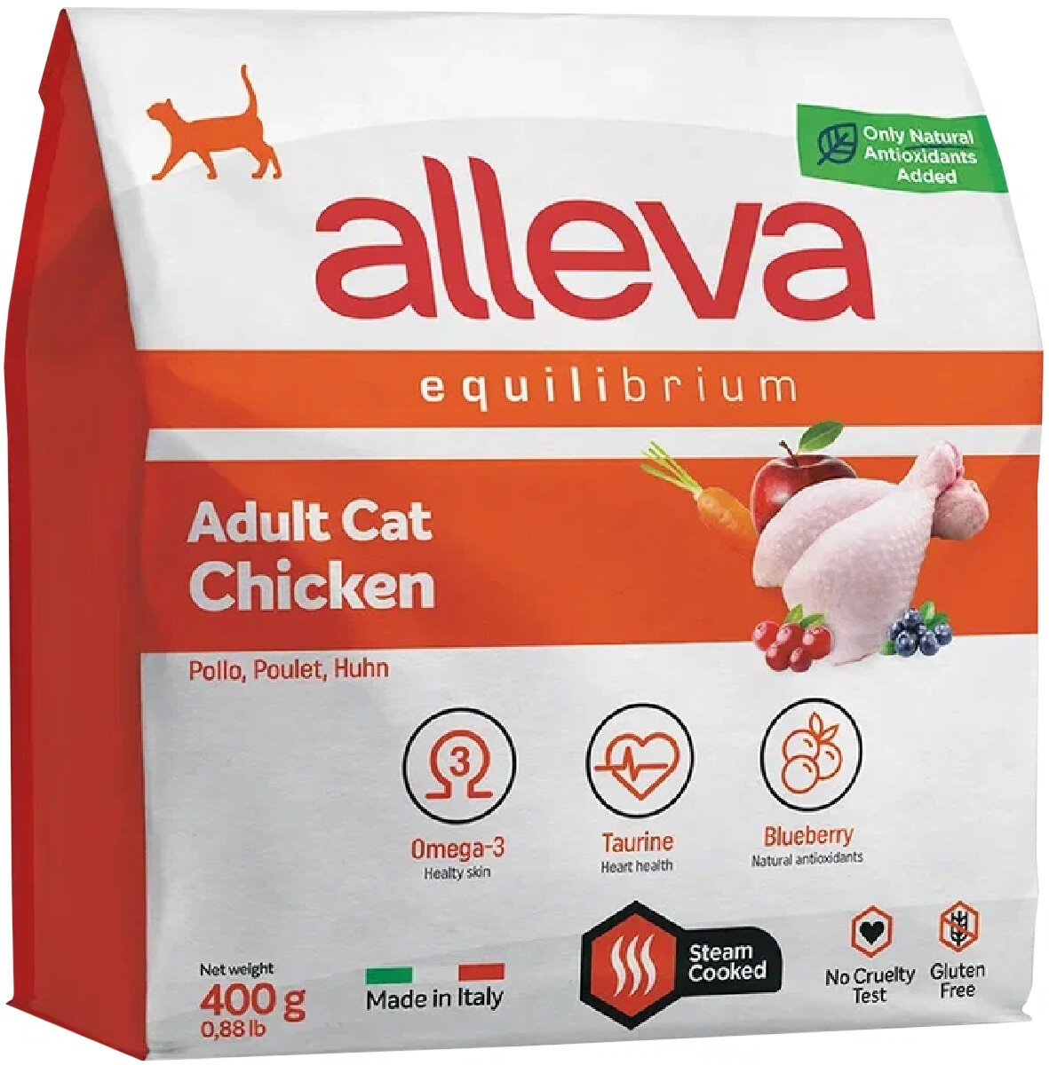 ALLEVA EQUILIBRIUM ADULT CAT CHICKEN для взрослых кошек с курицей (0,4 кг)