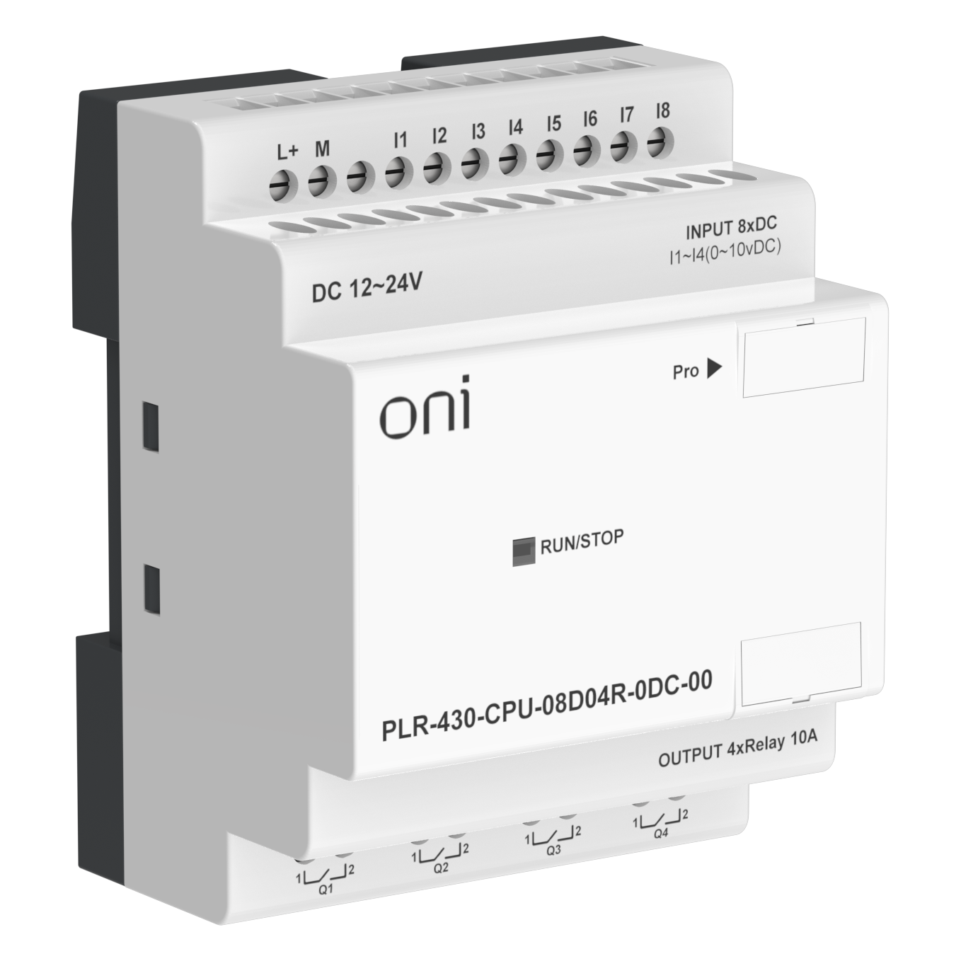 ПЛК 430 Модуль ЦПУ 8 DI 4 RO 24В DC без экрана ONI, IEK PLR-430-CPU-08D04R-0DC-00 (1 шт.)