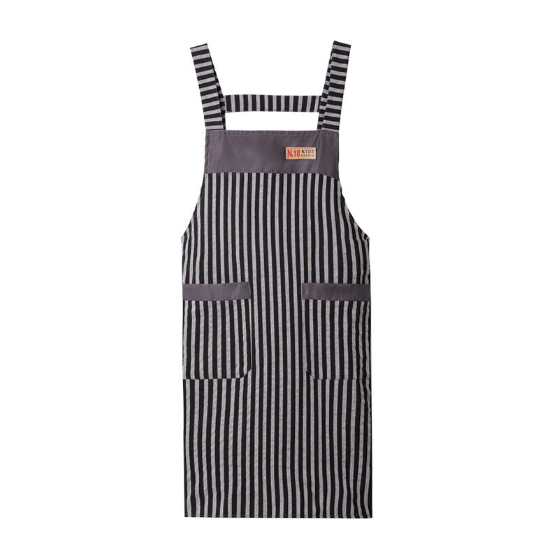 Женский полосатый фартук с широкими лямками, лёгкие дышащие фартуки для кухни, летний фартук для готовки с высокой степенью защиты, прочный полиэстеровый рабочий фартук для дома или ресторана
