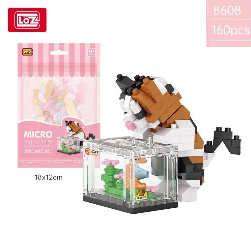 Конструктор loz mini 8608 котенок, совместимы с легo конструкторами, 160 деталей