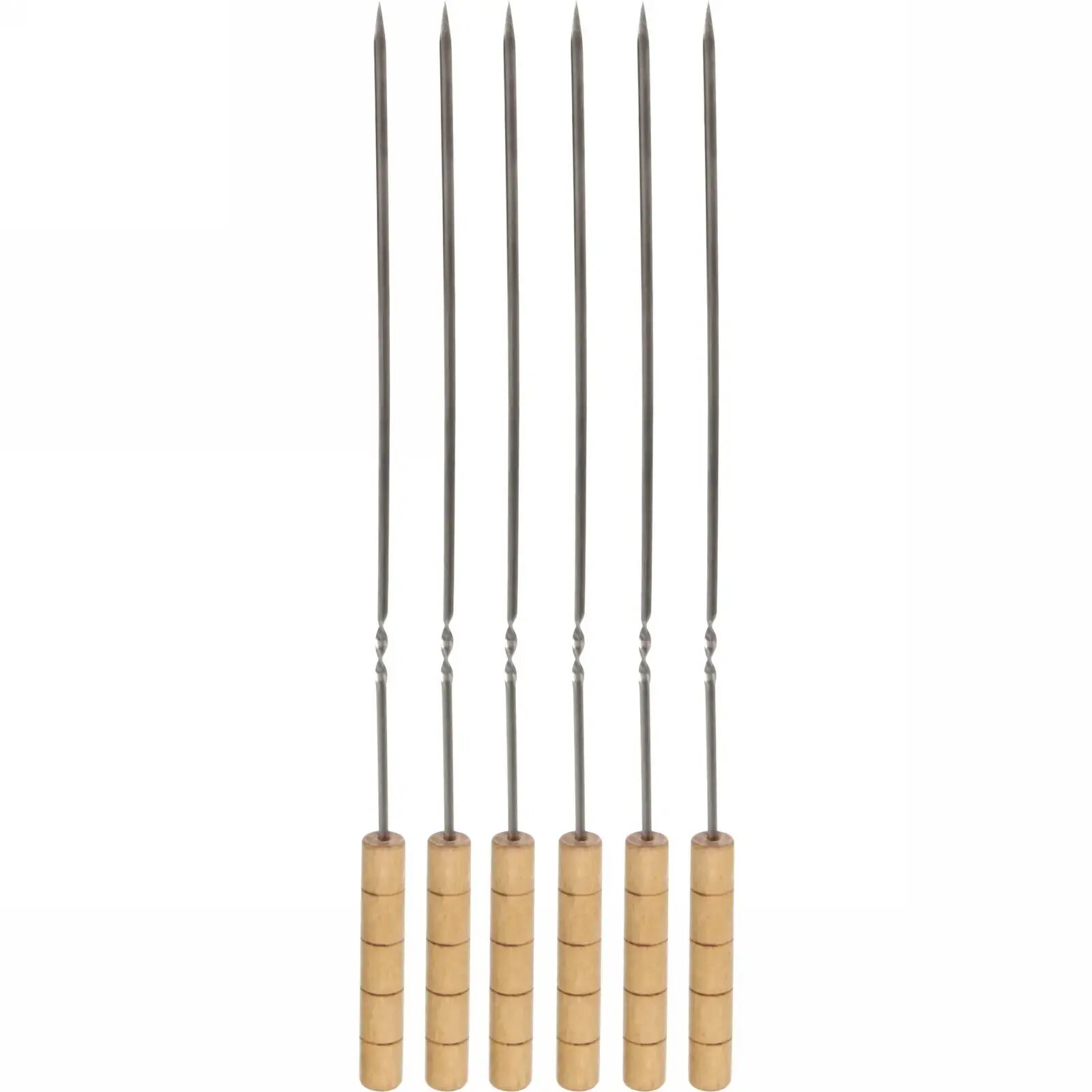 Набор шампуров 6 шт, длина 40 см, деревянные ручки, для гриля