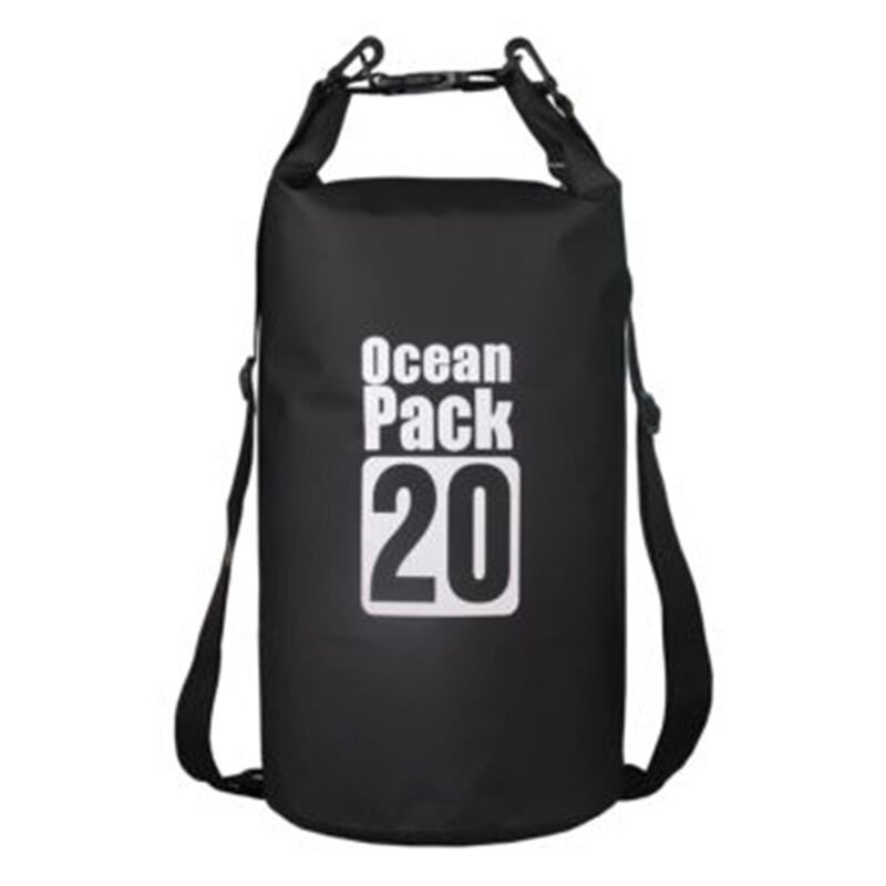 Водонепроницаемый сухой мешок ocean pack премиум качество с регулируемыми ремнями для путешествий черный 20л двойная плечовая лямка