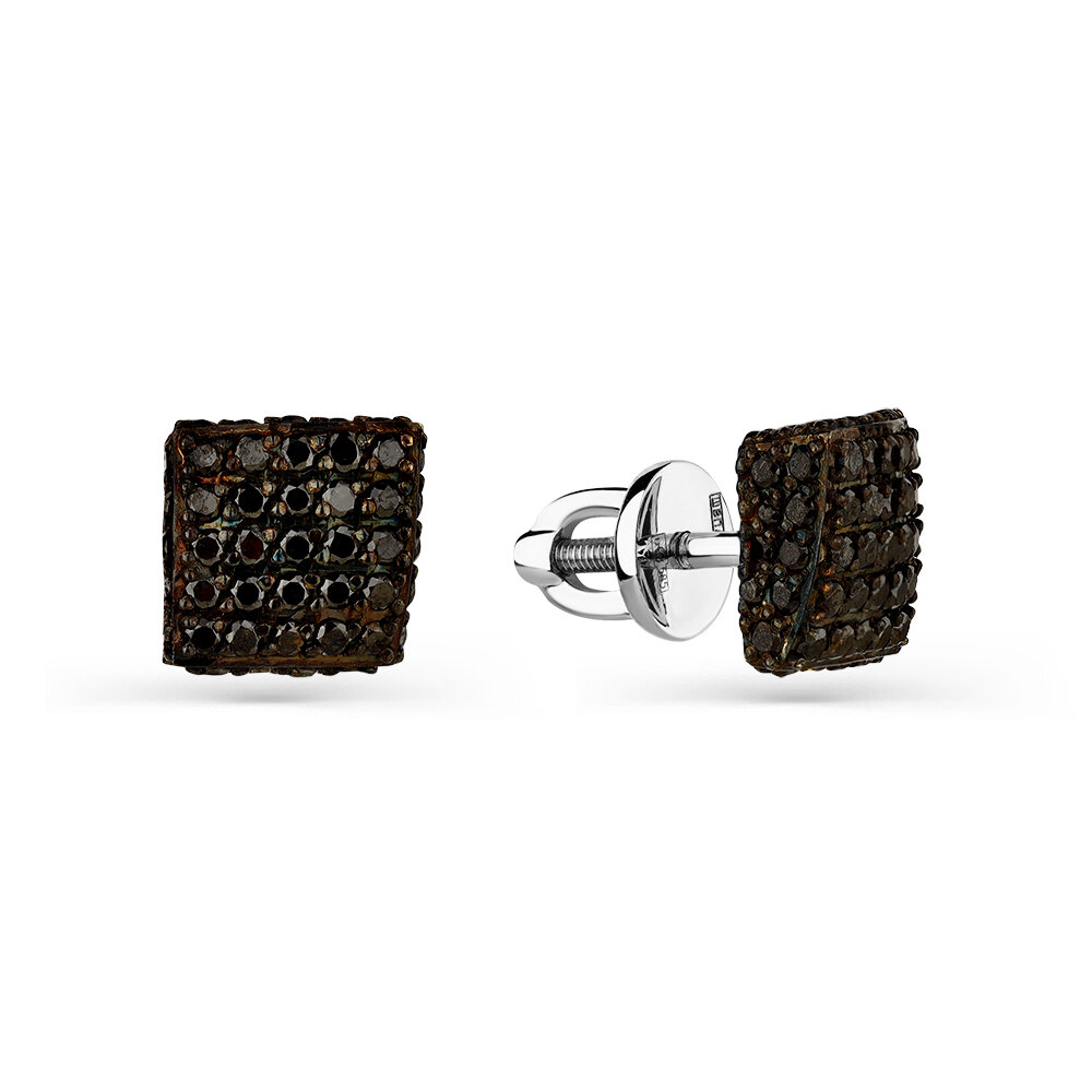 Серьги, белое золото, 585 проба, бриллиант