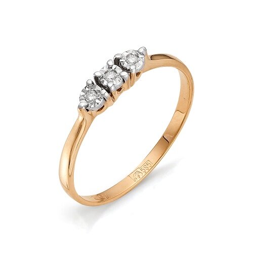 Кольцо, красное золото, 585 проба, бриллиант