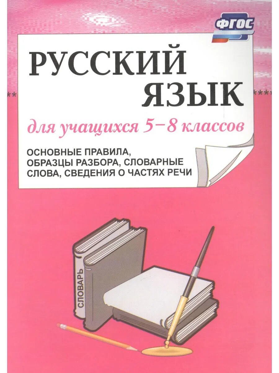 Русский язык. 5–8 класс. Основные правила, образцы разбора.