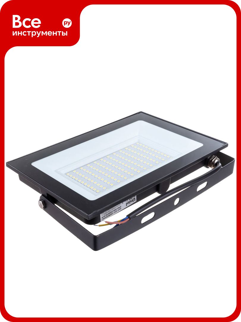 Светодиодный прожектор Uniel ULF-F21-100W/6500K IP65 200-250В BLACK UL-00007367, 250 В