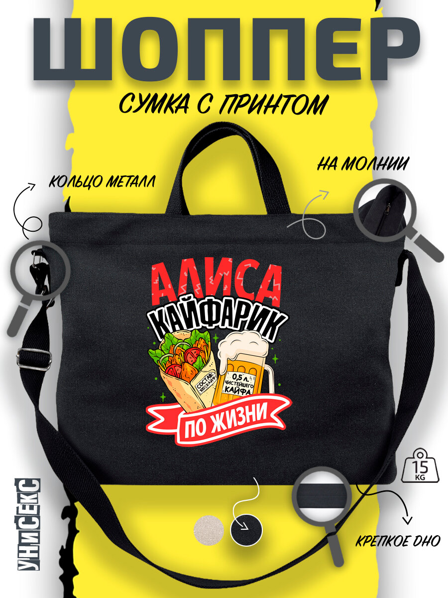 Сумка  шоппер y2k через плечо Алиса