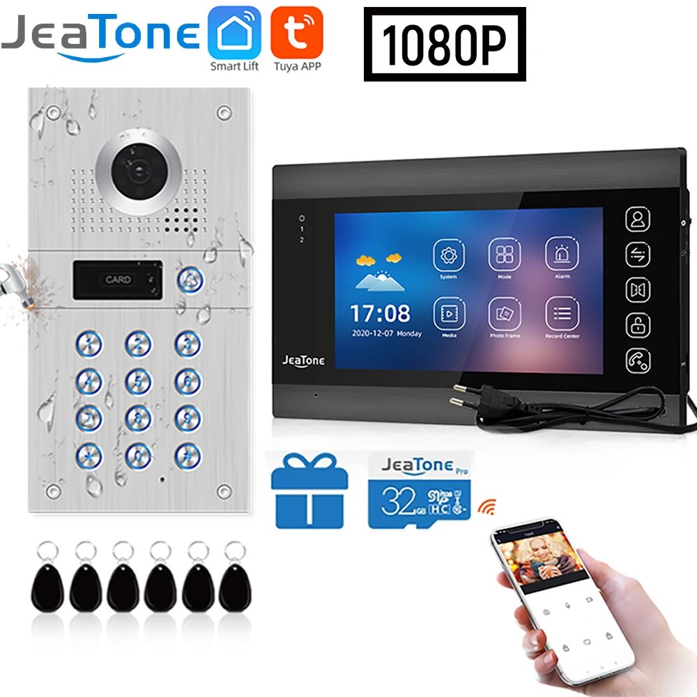 Видеодомофон Jeatone 7 дюймов P218S1M706B1-86
