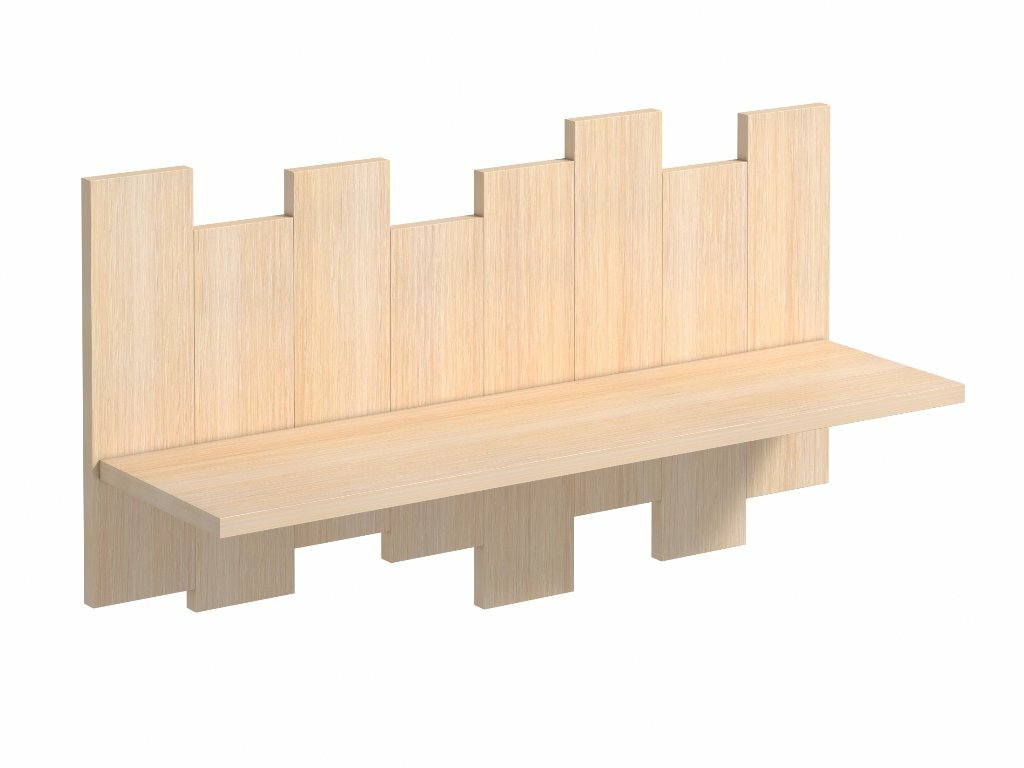Полка настенная BONMEBEL Акцент, ЛДСП дуб молочный, 76,7x21,6x41 см, прямая