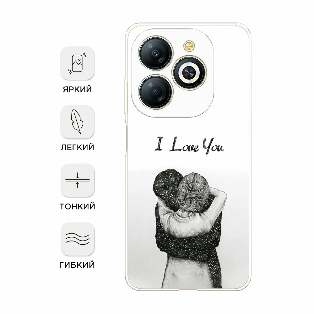 Чехол на Infinix Smart 8 Plus / Инфиникс Смарт 8 Плюс с принтом I love you 1 — фото 1