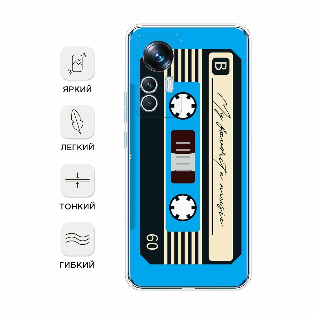 Чехол на Xiaomi 12T/12T Pro / Сяоми 12T/12T Про с принтом "Синяя кассета" — фото 1